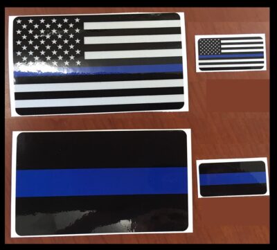 Reflective Decals - Blue line and American Flag Blue line Decals ...